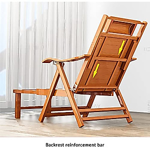 Lounge Chair, Wood Rocking Adjustable Chair Wooden Lounge Rocking Chair Porch Rocker Outdoor Sun Lounger Ergonomic Patio Recliner Folding Reclining Chair