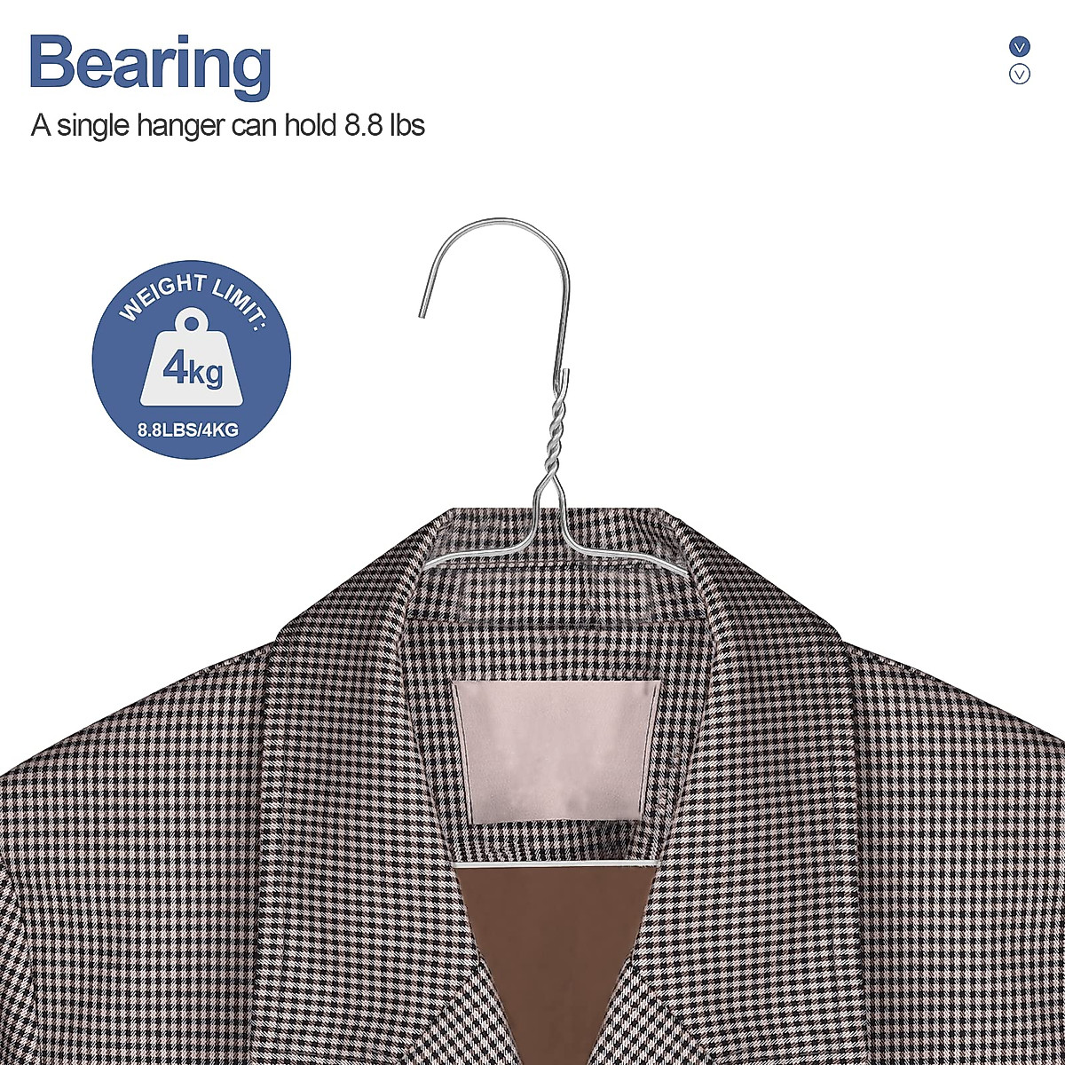 SPECILITE Wire Hangers 100 Pack, Metal Wire Clothes Hanger Bulk for Coats, Space Saving Metal Hangers 16.7 Inch Ultra Thin Non Slip with Groove, for Standard Size Suits, Shirts, Pants, Skirts-Silver