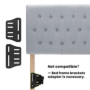 Kingfun Headboards for King Size Bed in Modern Button Design, Premium Linen Fabric Upholstered Tufted Bed Headboard, Adjustable Solid Wood Head Board, Grey