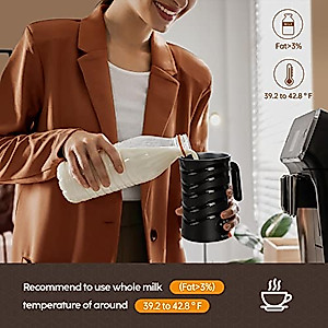 BEICHEN Milk Frother 4-in-1 Milk Steamer, Automatic Hot and Cold Foam Stainless Steel Maker Milk Coffee Foamer with 2 Whisks for Latte Cappuccinos, Macchiato, Hot Chocolate Milk