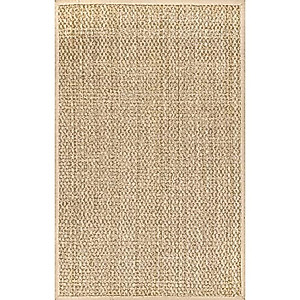 nuLOOM Hesse Checker Weave Seagrass Indoor/Outdoor Accent Rug, 3x5, Natural