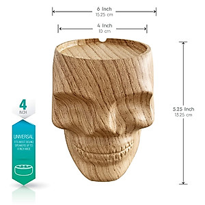 Dekodots Smart Speaker Table Stand - Decorative Holder (Wood Skull)