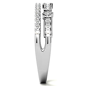 Excellent Round Brilliant Cut 0.16 Carat, Moissanite Diamond Promise Band, Prong Set, Eternity Sterling Silver Band, Valentine's Day Jewelry Gift, Customized Band (7)