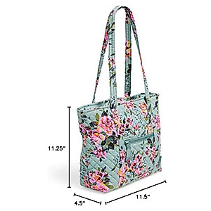Vera Bradley Women's Cotton Small Tote Bag, Rosy Outlook - Recycled Cotton, One Size