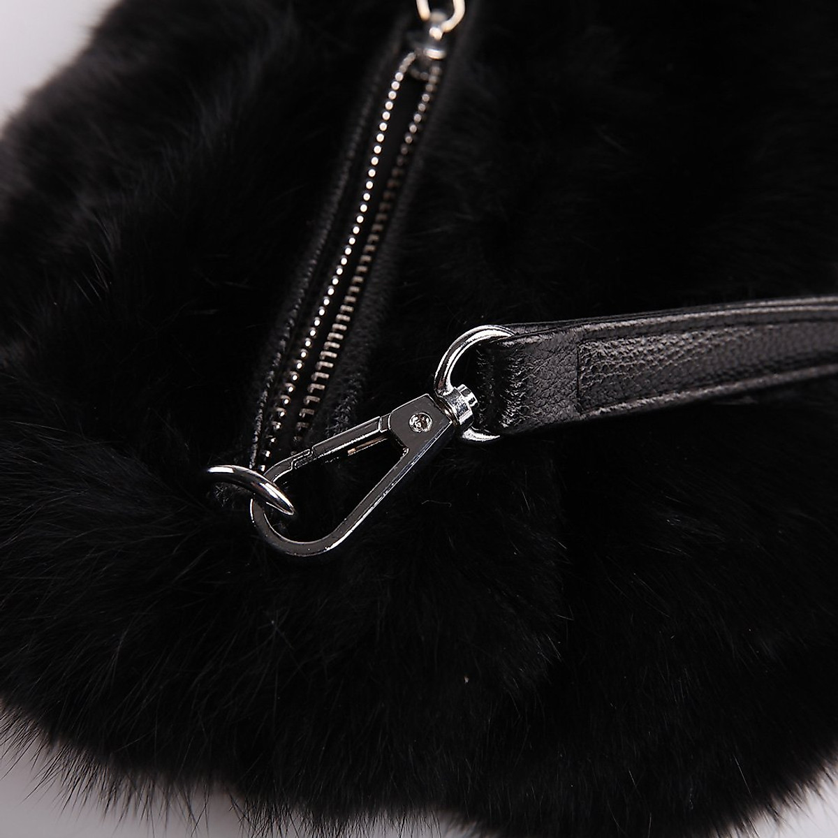 URSFUR Women Warm Hand Muff Genuine Rabbit Bag Purse Winter Hand Warmer