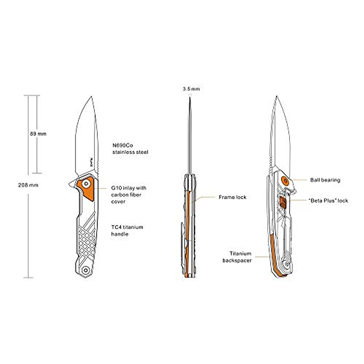 RUIKE RK-M875TZ M875-TZ Titanium Titanium