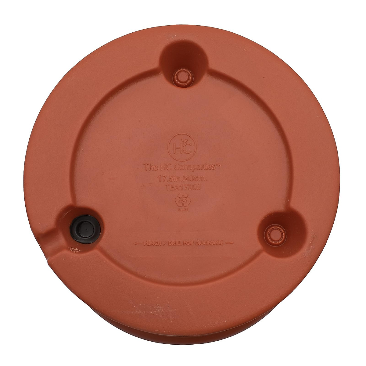 The HC Companies 17 Inch Terrazzo Large Round Planter - Rolled Rim Weather Resistant Decorative Plastic Plant Pot with Drainage for Indoor Outdoor Use, Clay