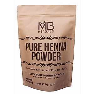 MB Herbals 100% Natural & Pure Henna Powder 454 Gram | 16 oz / 1.00 LB | For Natural Orange-Red Hair Color | Triple Sifted | Raw | Non-Radiated |100% Pure Rajasthan Henna from Marwar region