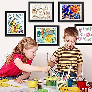 Fixwal Kids Art Frame, 8.5 x 11 Picture Frame for Kid Art Work Changeable, Front Opening Black Kids Artwork Display Frame, Real Glass, for Wall Hanging, Set of 1