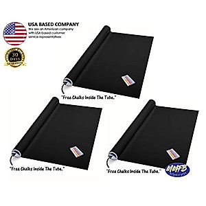 MMFB Black Board Sticker Dry Erase, Chalkboard Wallpaper Stick and Peel Adhesive Roll with 15 Chalks for Wall, Tables, Schools, Home(17.8" X 108", 3 Pack)