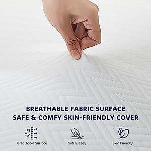 Homemate Memory Foam Mattress Topper Queen, 3 Inch Gel Cooling Mattress Pad High Density Foam Firm Mattress Topper, Soft Pressure Relieve Bed Topper CertiPUR-US, Non-Slip Removable & Washable Cover