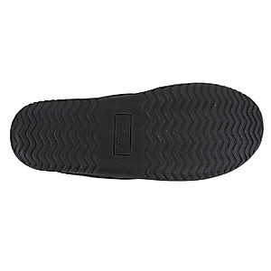 IZOD Men's Classic Two-Tone Moccasin Slipper, Winter Warm Slippers with Memory Foam, Size 11-12, Solid Black