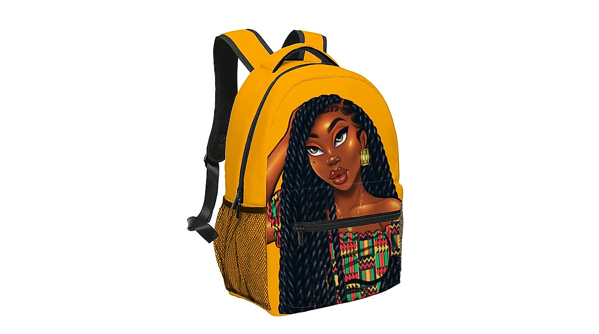 yalinan African Black Girl Backpack for School African American Book ...