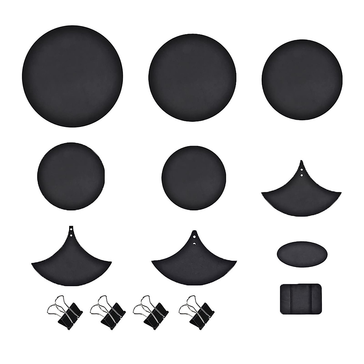 Drum 10 Pcs Drum Practice Pad Portable Silent Drum Pad Black Bass Snare Drum Sound off Mutes Set for Quiet Practice with 4pcs Clips