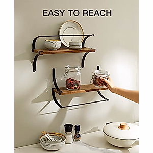 AMADA HOMEFURNISHING Floating Shelves Wall Mounted, Set of 2 AMFS20N & Set of 3 AMFS21