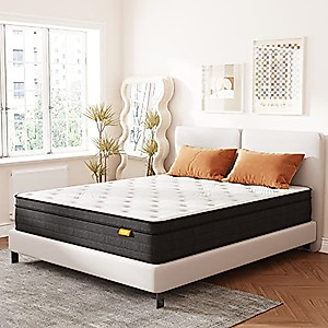 Sweetnight Full Size Mattress, 10-Inch Full Size Mattress in a Box, Gel Memory Foam and Individual Pocket Spring Hybrid Mattress, Full Bed Mattress for Cool Sleep, Supportive & Pressure Relief