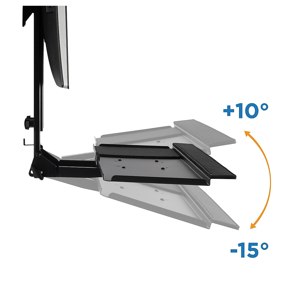 Mount-It! Monitor and Keyboard Wall Mount with CPU Holder, Height Adjustable Standing VESA Keyboard Tray, 25 Inch Wide Platform with Mouse Pad (MI-7919)