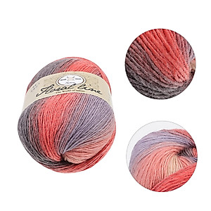 FAVOMOTO Wool Rainbow Yarn 1 Roll Gradient Yarn Knitting Wool Crochet Yarn Wool Yarn Woolen Yarn Fancy Rainbow Yarn Sock Woolen Thread Embroidery Thread Rug Yarn