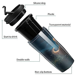 Funny Cat Travel Coffee Mug Reusable Coffee Cup Tumbler with Lid for Outdoor 350ml