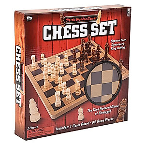 The Dreidel Company Classic Wooden Board Games, Great for Prizes, 10" (10" Wooden Checkers)