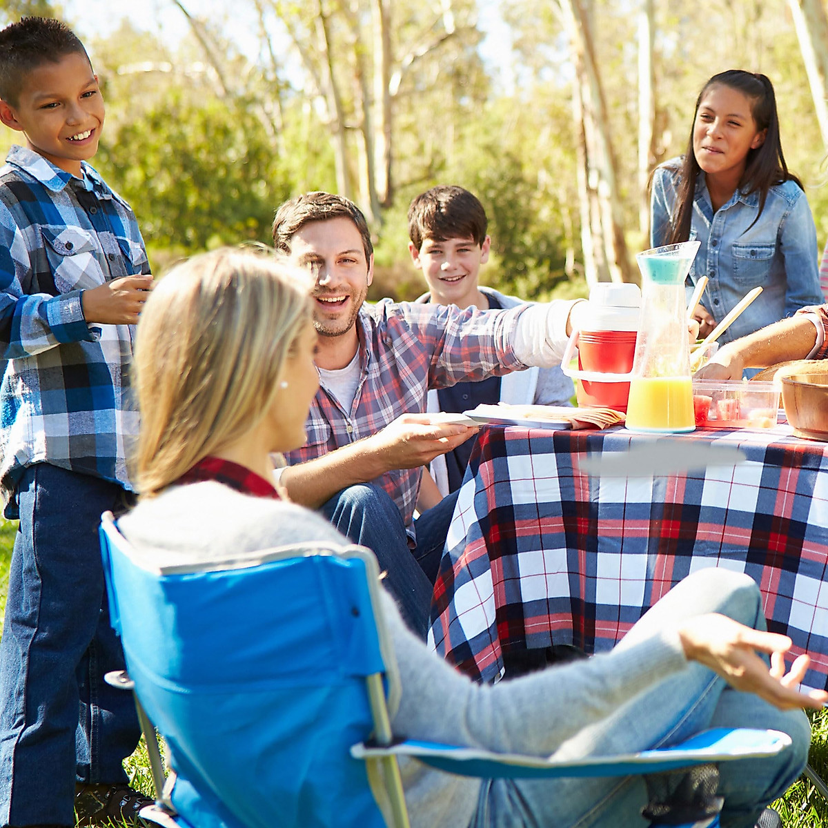 Four Seasons Courtyard 6-Pack Lightweight Folding Lawn Chair with Cupholder for Camping