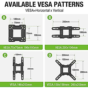 USX MOUNT Full Motion TV Wall Mount for Most 13-42 inch TV Monitor, Wall Mount TV Monitor Bracket with Articulating Swivel Tilt Extension, Hold TV up to 55lbs, Max VESA 200x200mm
