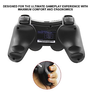JAMSWALL Controller for PS3, Wireless Bluetooth Controller Gamepad Joystick, Double Vibrating Controller for Sony Playstation 3 with Charger Cable Cord Thump Grips