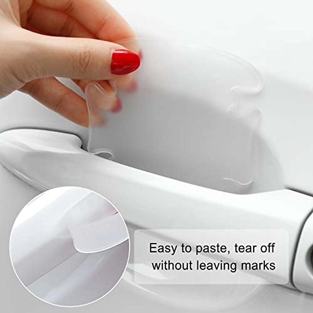 Klyuqoz Car Door Handle Protector, Car Door Handle Scratch Protector Pack of 16, Universal Car Clear Door Bowl Paint Protection Film Waterproof Anti-Scratch Stickers (Clear, Black)