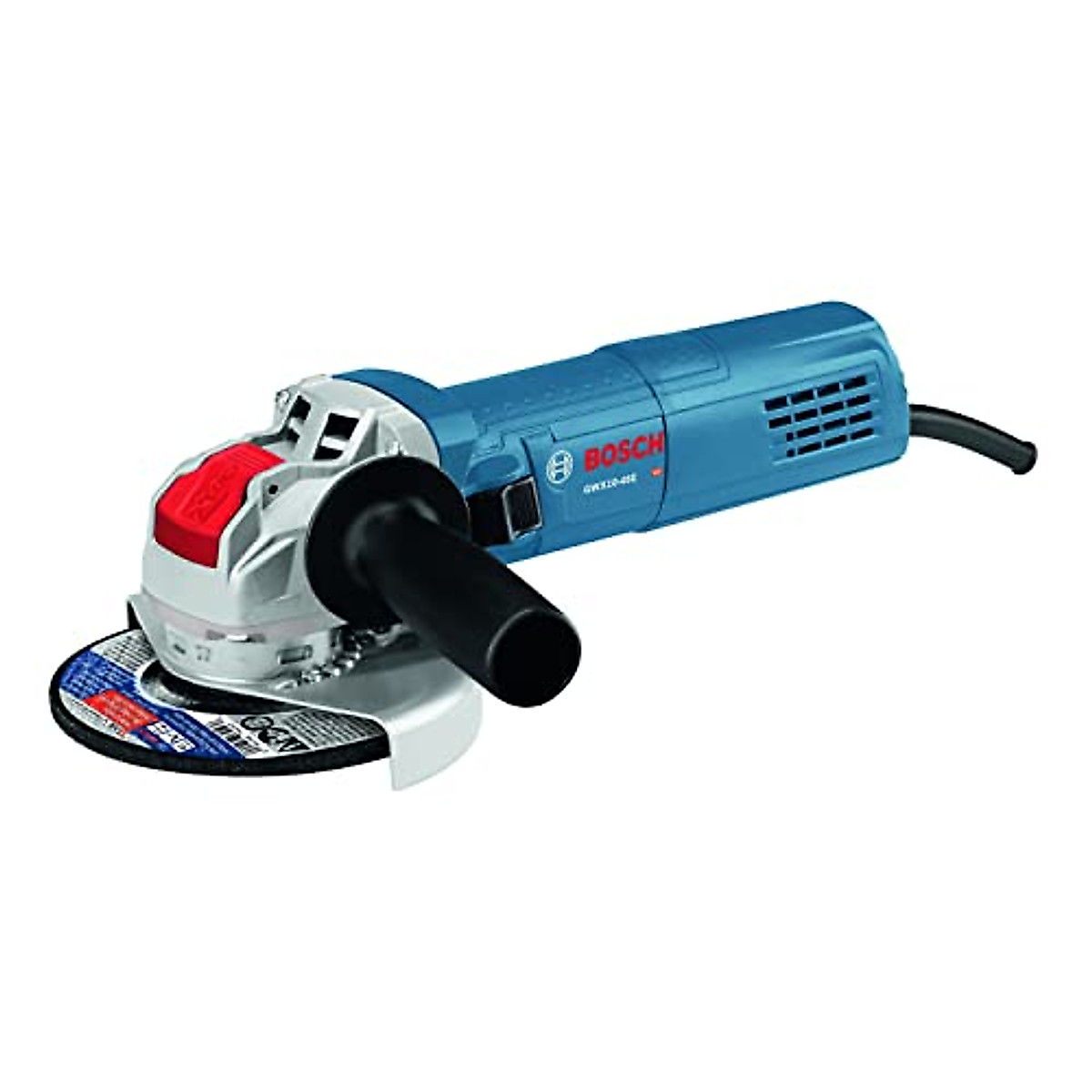 Bosch GWX10-45E 4-1/2 In. X-LOCK Ergonomic Angle Grinder with Bosch GWX27LM450 4-1/2 In. x 1/4 In. X-LOCK Arbor Type 27 30 Grit Metal Grinding Abrasive Wheel