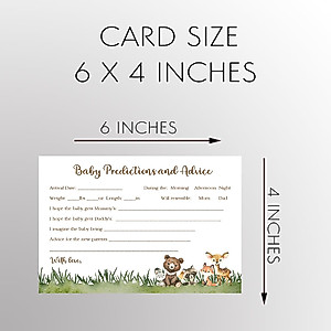 The Invite Lady Watercolor Woodland Animals Predictions and Advice for Parents Mom to Be Shower Game Games Activity Sprinkle Party Forest Fox Owl Bear Racoon (24 Count)