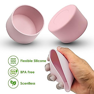 Elevate 2 Pcs Silicone Boot for Stanley Quencher 40oz, 30oz Tumbler with Handle and Stanley IceFlow 20oz, Anti-Slip Protective Water Bottle Bottom Cover for Hydro Sport Flask Bottle 12oz-24oz (Pink)