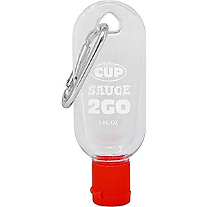 By The Cup Sauce 2 Go Keychains 1.69 Fluid Ounce and 1 Fluid Ounce Empty Mini Sauce Bottles (Sauce Not Included)