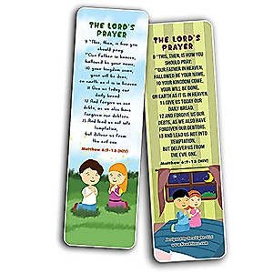 The Lord's Prayer Bible Bookmarks for Kids (12-Pack) - VBS Sunday School Easter Baptism Thanksgiving Christmas Rewards Encouragement Gift