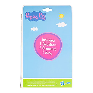 LUV HER Girls Jewelry Set - Dress Up 3 Piece Toy Jewelry Box Set with Bead Necklace, Bracelet, and Ring - Peppa Pig Play Accessories - Ages 3+