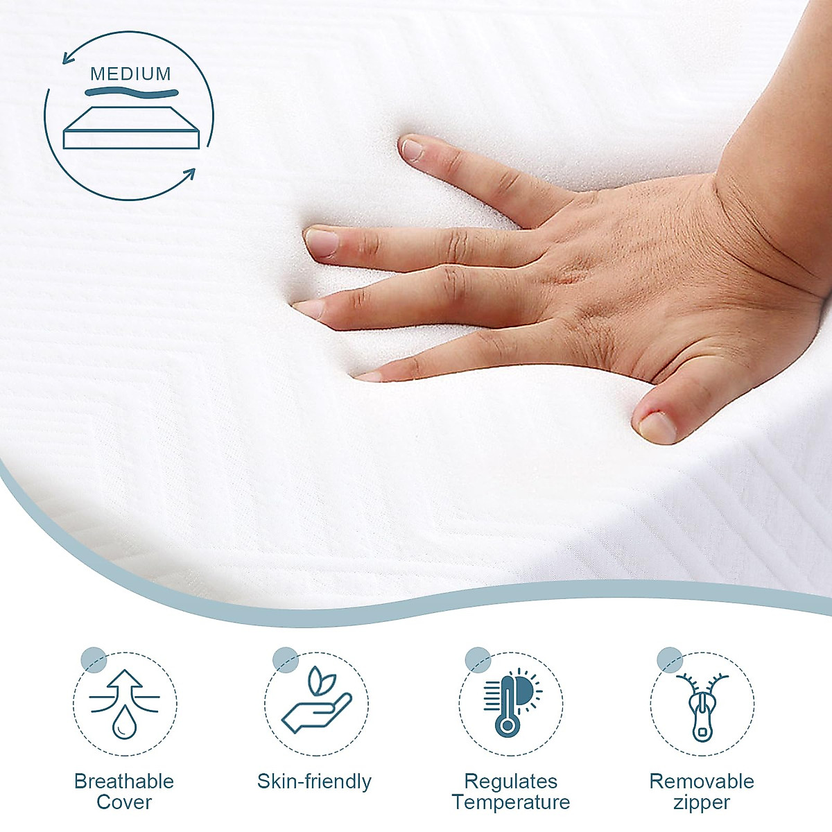 MUUEGM Full Size Mattress,6 Inch Memory Foam Mattress,Green Tea Cool Gel Infused Mattresses Full for Pressure Relief,Bed-in-a-Box,Medium Firm Fiberglass Free,CertiPUR-US Certified