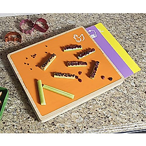 Lipper International 8889 Bamboo Wood Cutting Board with 6 Removable Color-Coded Cutting Mats, 16" x 13" x 1"