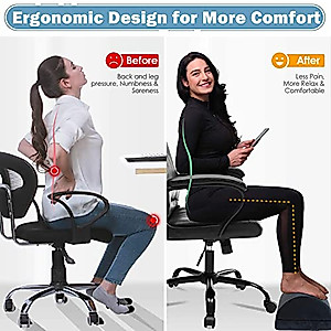 Foot Rest for Under Desk at Work, Adjustable Desk Footrest for Office Chair & Gaming Chair,Ergonomic Footrest Pillow Desk Foot Stool for Home Airplane Car to Relieve Back Knee Pain