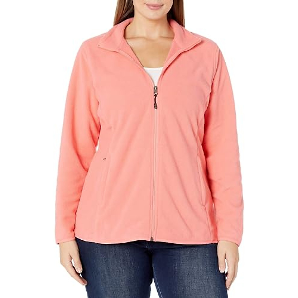 Amazon Essentials Women's Full-Zip Polar Fleece Jacket - Discontinued Colors, Coral Pink, Small
