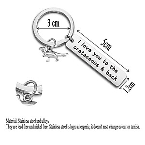 MYOSPARK Dinosaur Keychain I love You To The Cretaceous Back For Couple Dinosaur Lover (Dinosaur Keychain)
