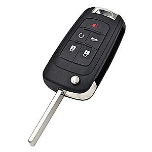 5 Buttons Keyless Remote Flip Car Key Fob Fit for Chevy Camaro 2010-2016/Chevy Cruze 2010-2016/Chevy Equinox 2010-2016/Chevy Malibu 2010-2016 FCC OHT01060512 (1)