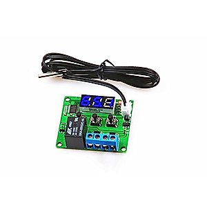 NOYITO Digital Temperature Controller Module -58℉ to +257 ℉ Temperature Control Switch NTC Waterproof Sensor Probe - Blue LED Display Suitable for Kinds of Temperature Control System (5V)