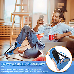 Acankn Plantar Fasciitis Night Splint: Adjustable Plantar Fasciitis Brace with Arch Support | Dorsal Night Splint for Plantar Fasciitis Women Men | Dual Effective Plantar Fasciitis Relief Achilles Tendonitis Foot Drop Heel Pain Black-Blue
