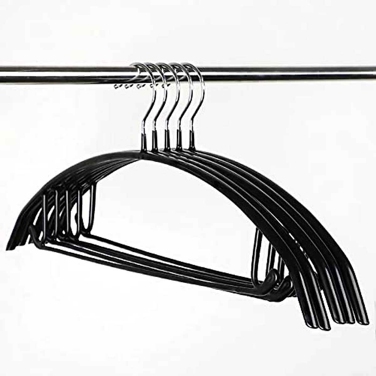 Buthneil 12 Pack Non Slip Suit Hanger, Coat Jacket Hangers, Sweater Hanger, PVC Coating Metal Hangers for Pants, Shawls, Belts, Bras, Black