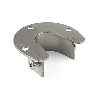 E-outstanding 2 Pcs U-Shaped Wardrobe Bracket Stainless Steel Closet Rod End Supports Closet Pole Sockets Flange Rod Holder with 6 Screws, 33mm