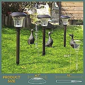 GIGALUMI 8 Pack Solar Pathway Lights, Solar Garden Lights Outdoor Warm White, Waterproof Led Path Lights for Yard, Patio, Landscape, Walkway (Brown)…
