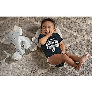 Unordinary Toddler my parents did not practice social distancing newborn baby funny quarantine announcements bodysuit (Charcoal Black, 3-6 Months)