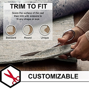 Mohawk Home 4' x 6' Non Slip Rug Pad Gripper 1/4 Thick Dual Surface Felt + Rubber Gripper - Safe for All Floors