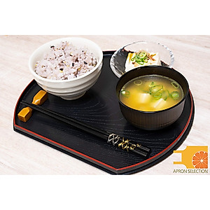 Hashimoto-Kousaku Wajima Japanese Natural Lacquered Wooden Chopsticks Reusable in Gift Box, Seasonal Scenery Naminotori (Black) Made in Japan, Handcrafted