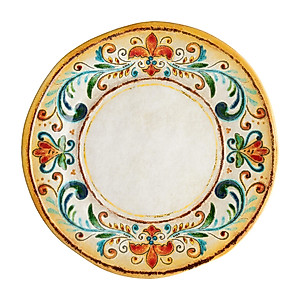 UPware 12-Piece Melamine Dinnerware Set, Includes Dinner Plates, Salad Plates, Bowls, Service for 4. (Tuscany)