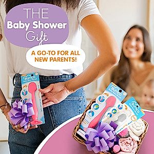 Bumco Baby Bum Brush + Mini Diaper Cream Spatula with Case - BPA-Free Butt Spatula Baby, Soft Diaper Spatula, Baby Diaper Cream Applicator, Mom-Invented Diaper Bag Essentials, Butt Spatula